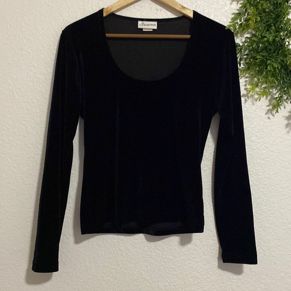 Gantos | Tops | Vintage Gantos Black Velour Long Sleeve Top | Poshmark